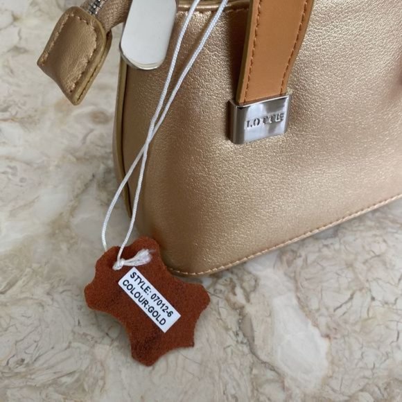 Lotte | Bags | Nwot Lotte Gold Leather Mini Satchel Bag | Poshmark
